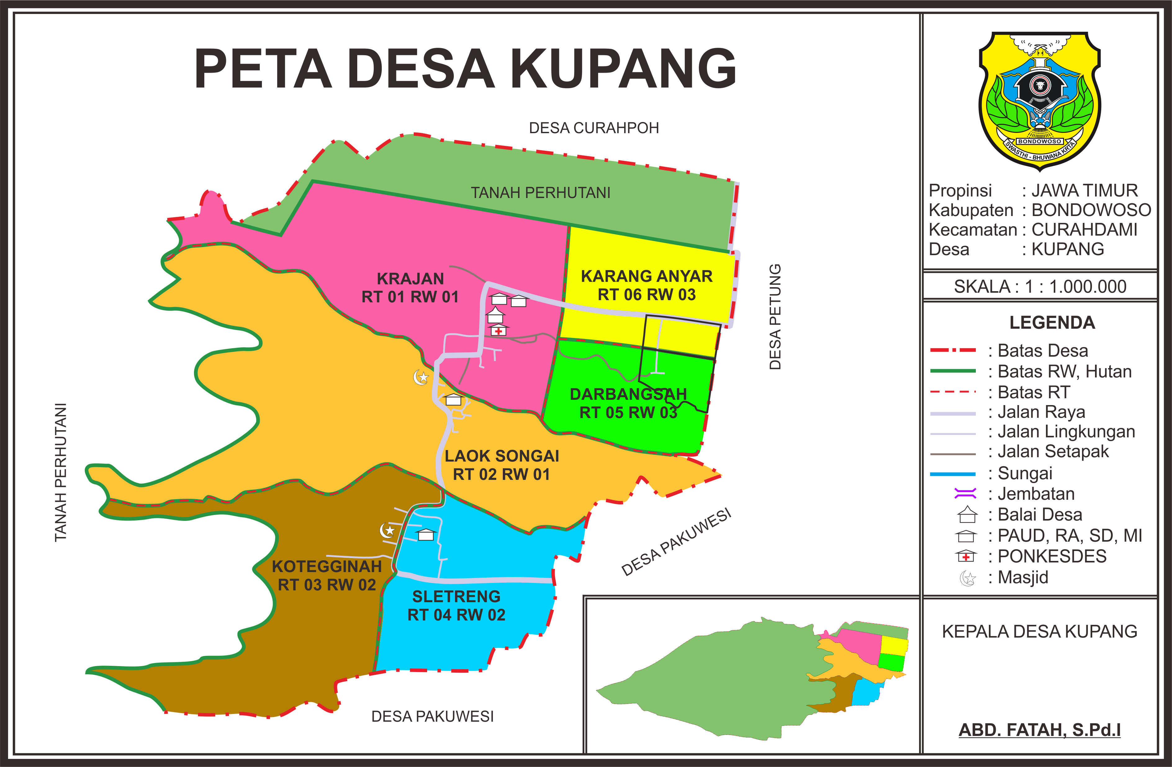 PETA DESA - Desa Kupang :: Kab. Bondowoso